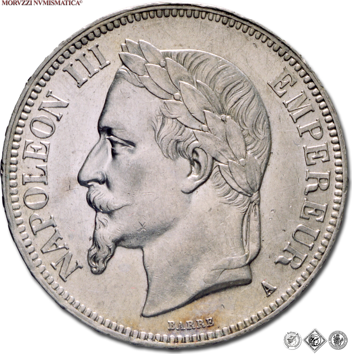 France / Frankreich 5 FRANCS / 5 FRANKEN 1868 A Napoleon III Emperor of ...
