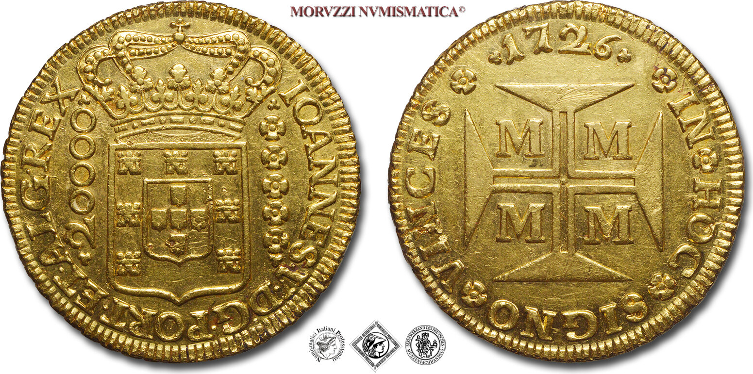 Brazil / Brasilien / Brésil REIS 20000 1726 John V of Portugal good EF ...