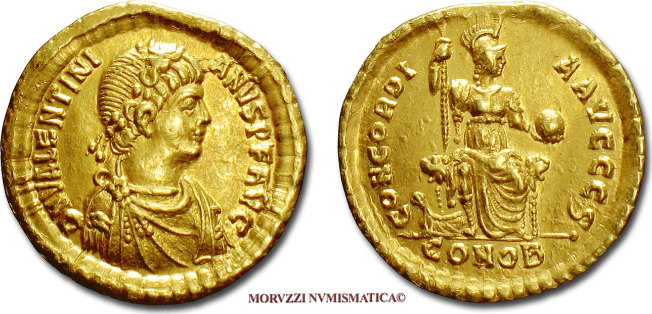 Roman Empire / RÖMISCHE KAISERZEIT Solidus 378-383 A.D. Valentinian II ...