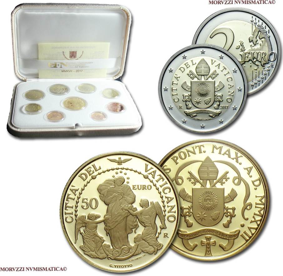 Vatican City State / Vatikanstadt PROOF Set + 50€ Gold / Original KMS ...