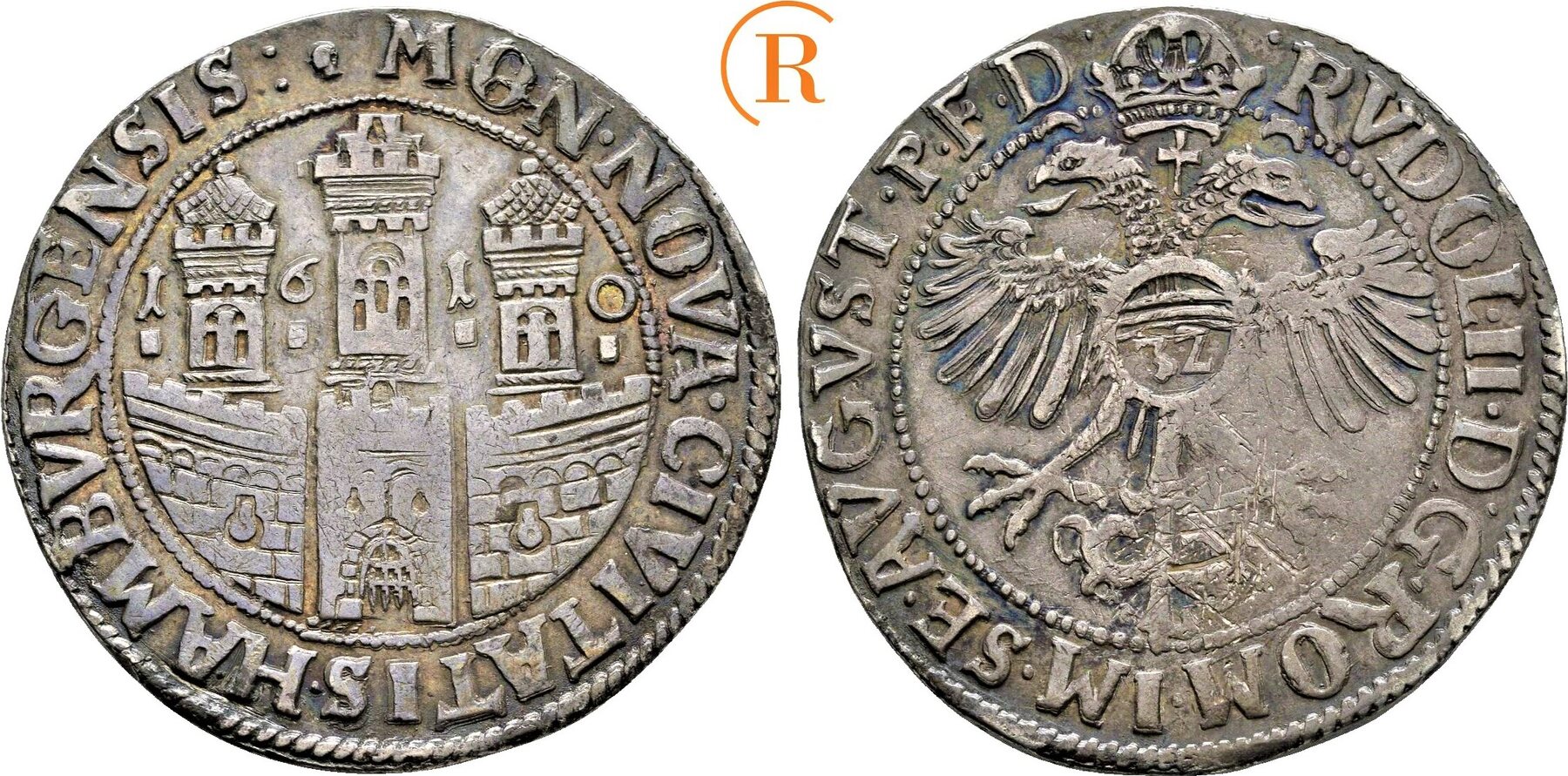 HAMBURG, STADT Taler zu 32 Schilling 1610 Schöne Patina. Winzige Kratzer, aEF | MA-Shops