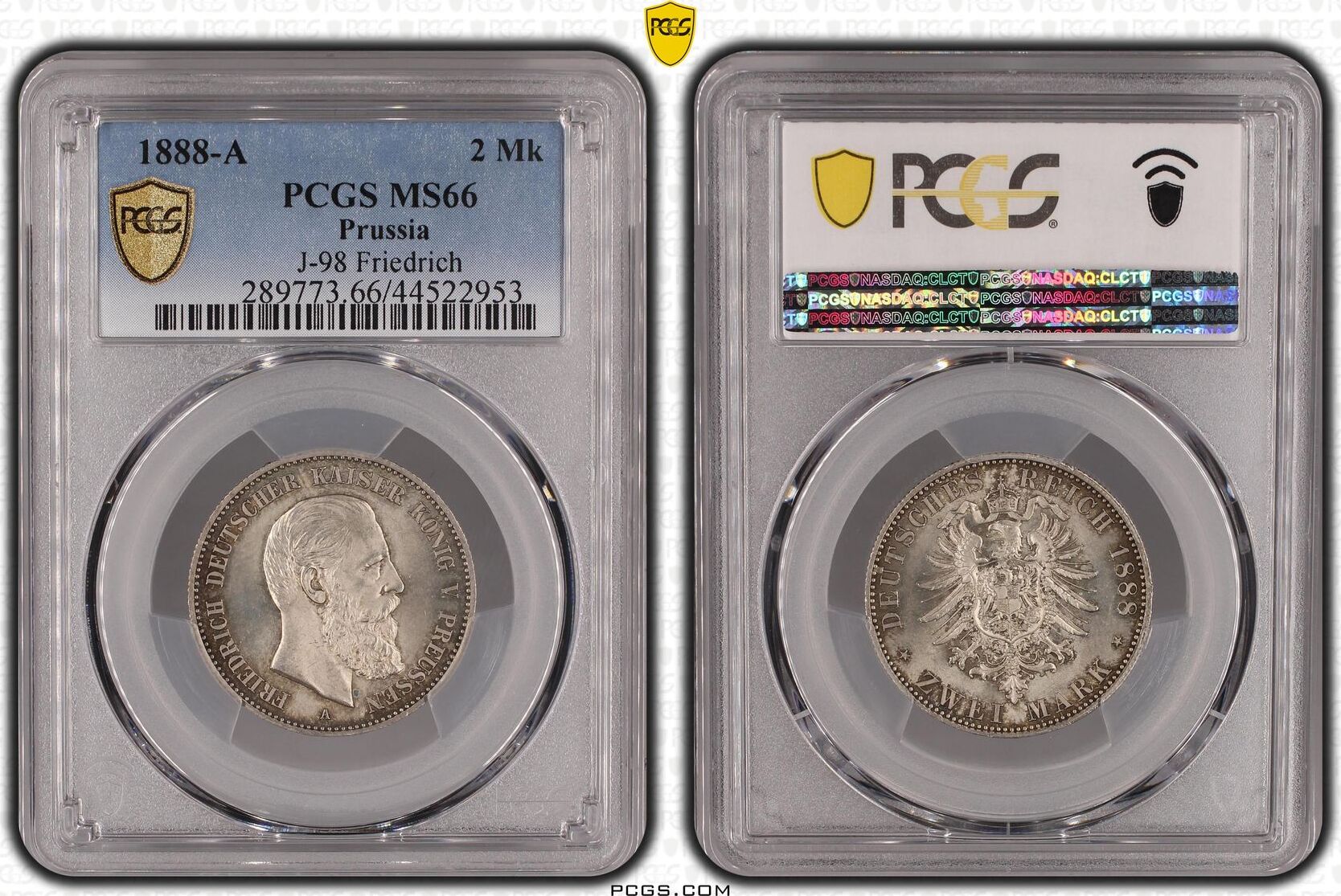 Kaiserreich Preussen Friedrich III. 2 Mark 1888-A PCGS MS66 | MA-Shops