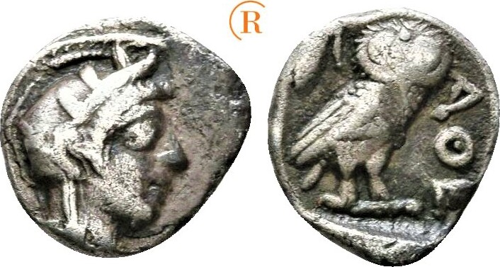 GRIECHEN ATTIKA ATHEN AR- Obol 450-400 v.Chr. VF- | MA-Shops