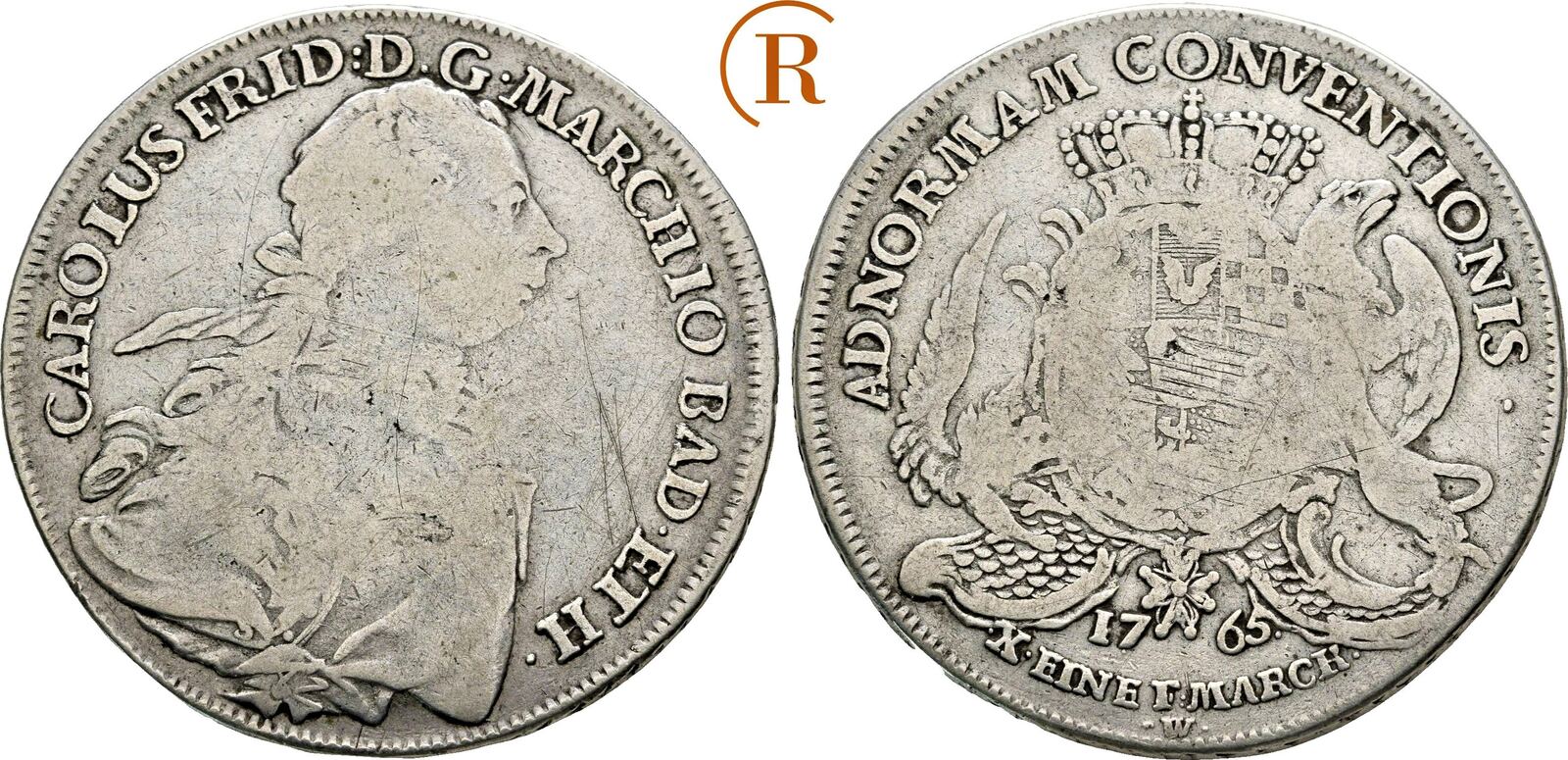 BADEN-DURLACH Karl Friedrich 1738-1806. Taler 1765 F | MA-Shops