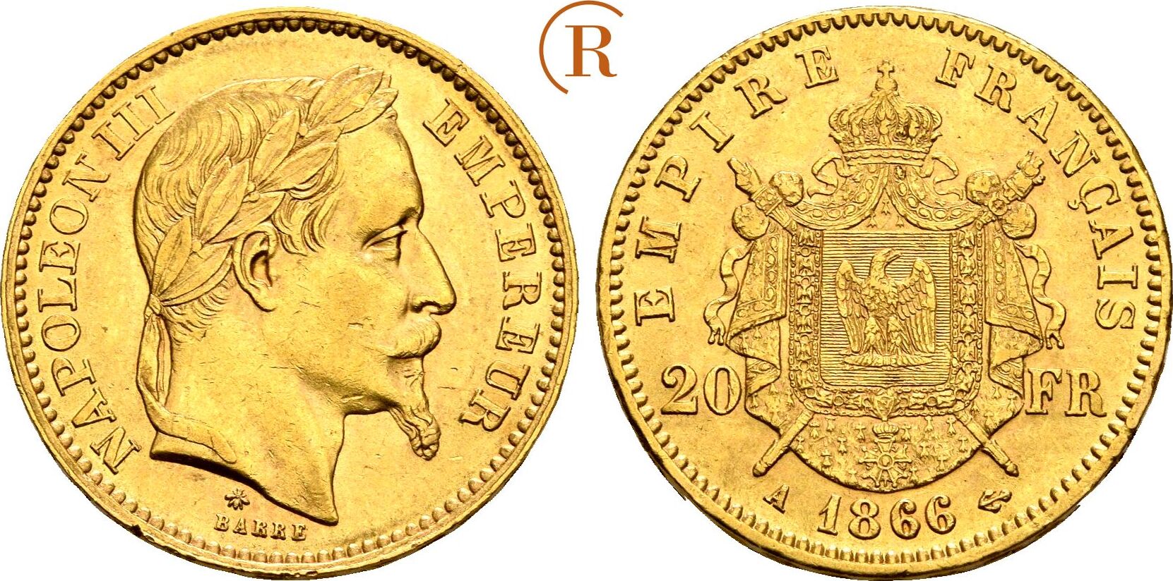 FRANKREICH Napoleon III., 1852-1870 20 Francs 1866 A, Paris Gold. Attraktives Exemplar, UNC ...