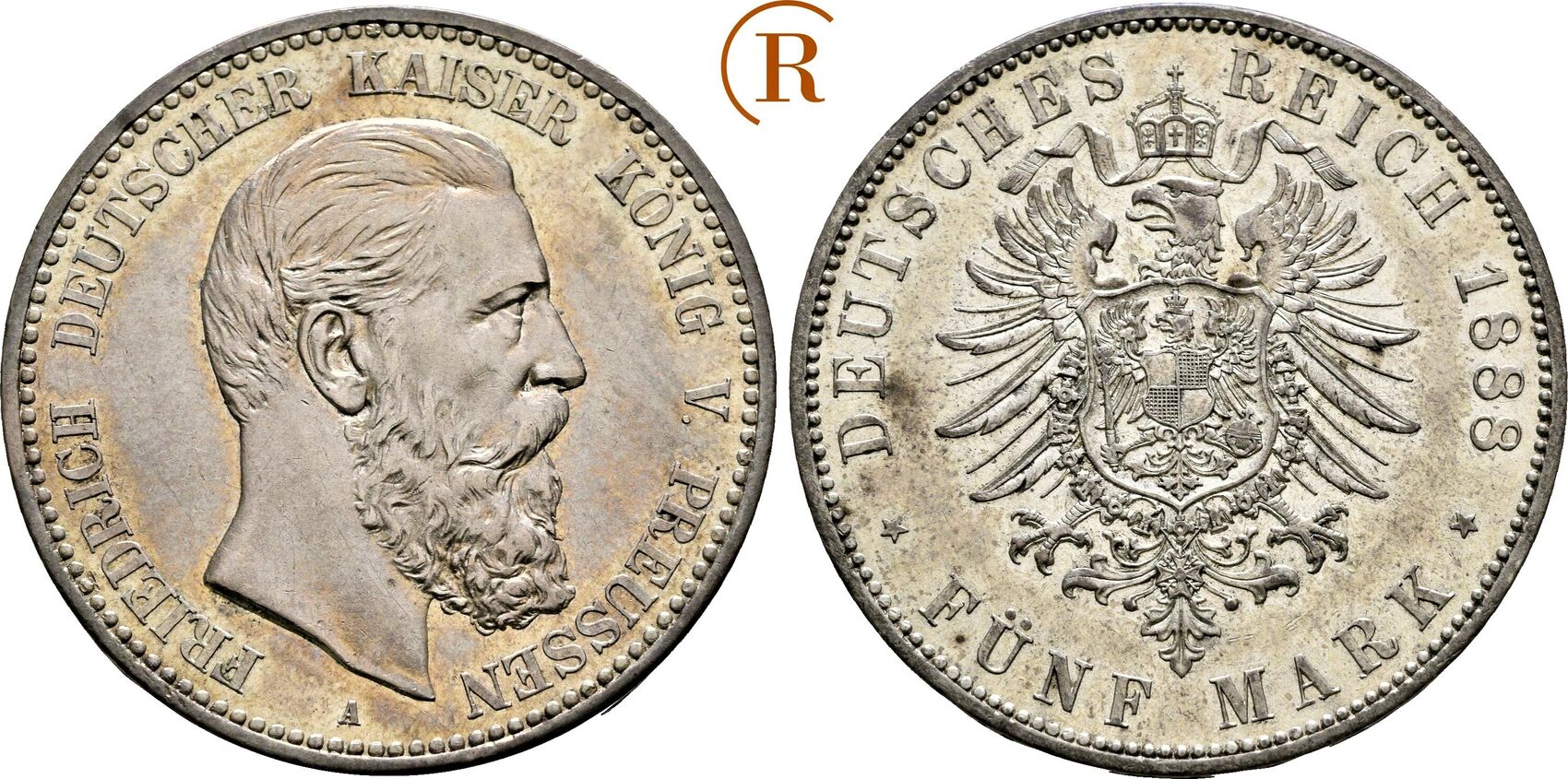 KAISERREICH PREUSSEN Friedrich III., 1888 5 Mark 1888 AU | MA-Shops