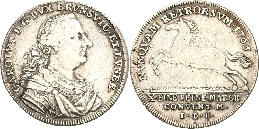BRAUNSCHWEIG-WOLFENBÜTTEL Karl I., 1735-1780 Taler 1765, Braunschweig ...