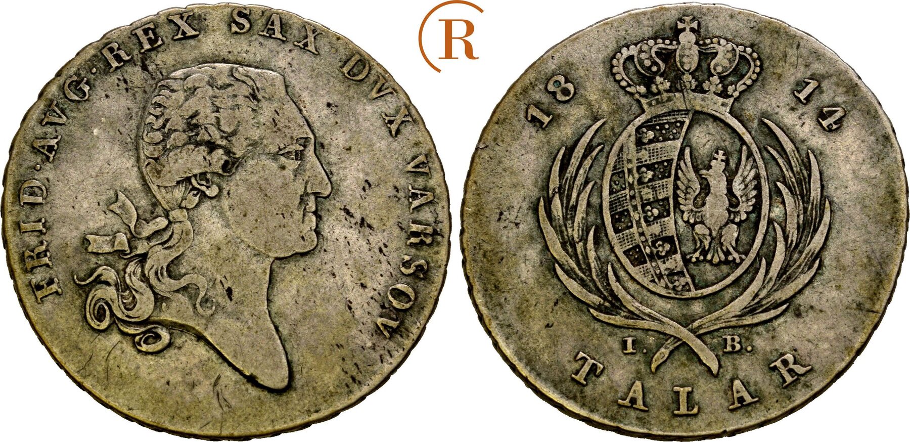 POLEN Friedrich August von Sachsen 1807-1814 Taler 1814 IB, Warschau ...