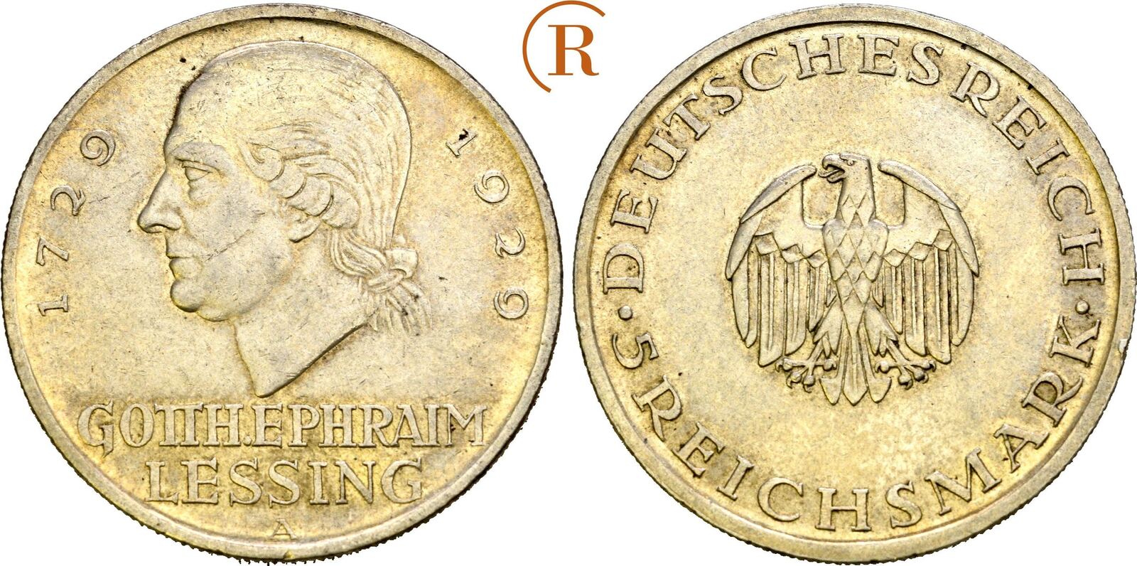 WEIMARER REPUBLIK Gedenkprägungen 5 Mark "Lessing" 1929 A Winziger ...