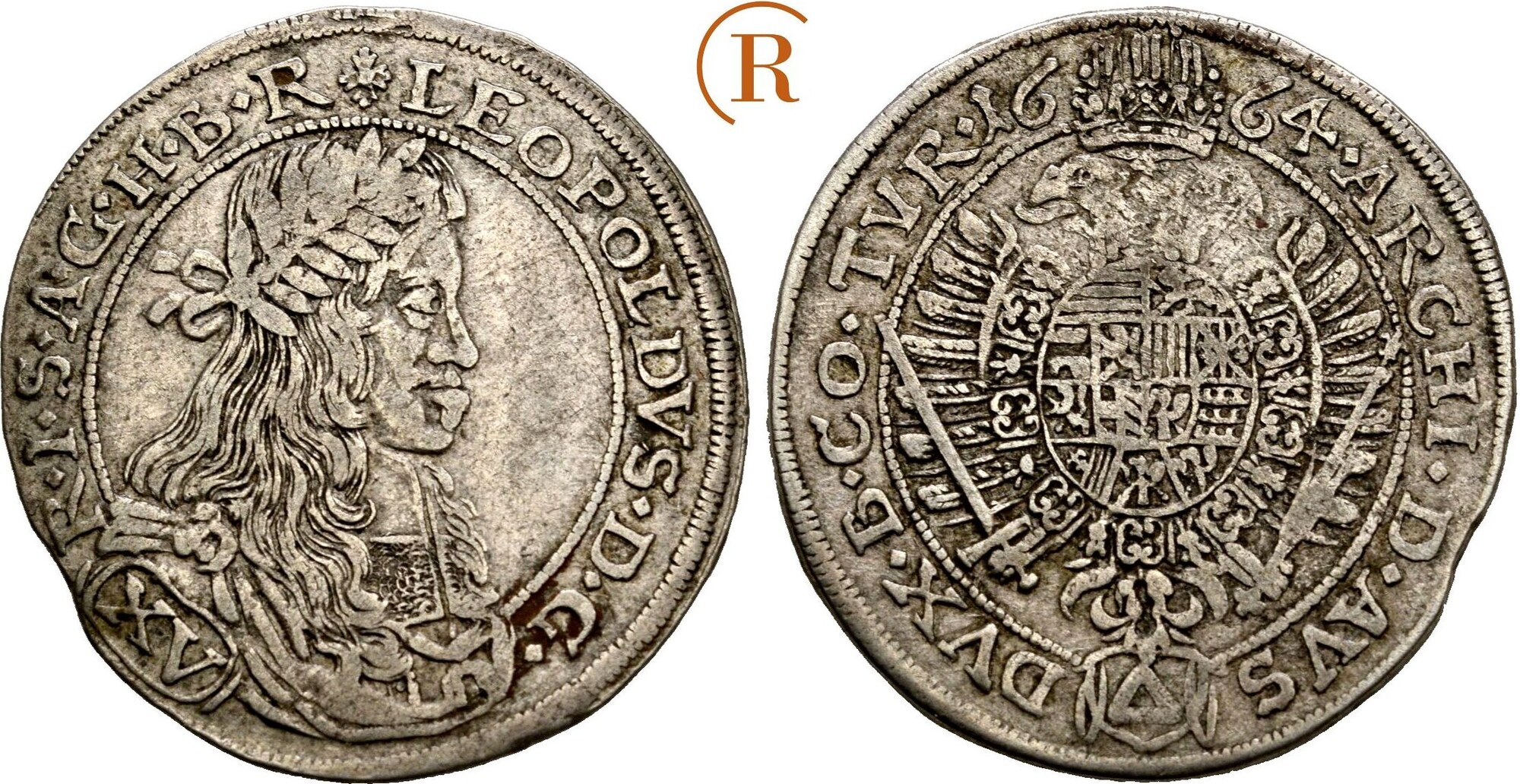 RÖMISCH DEUTSCHES REICH Leopold I., 1657-1705 15 Kreuzer 1664, Neuburg am Inn VF | MA-Shops