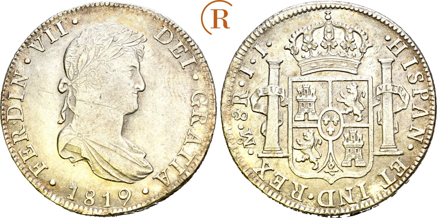 MEXIKO Ferdinando VII., 1808-1821 8 Reales 1821 MO, Mexiko City Kleiner ...