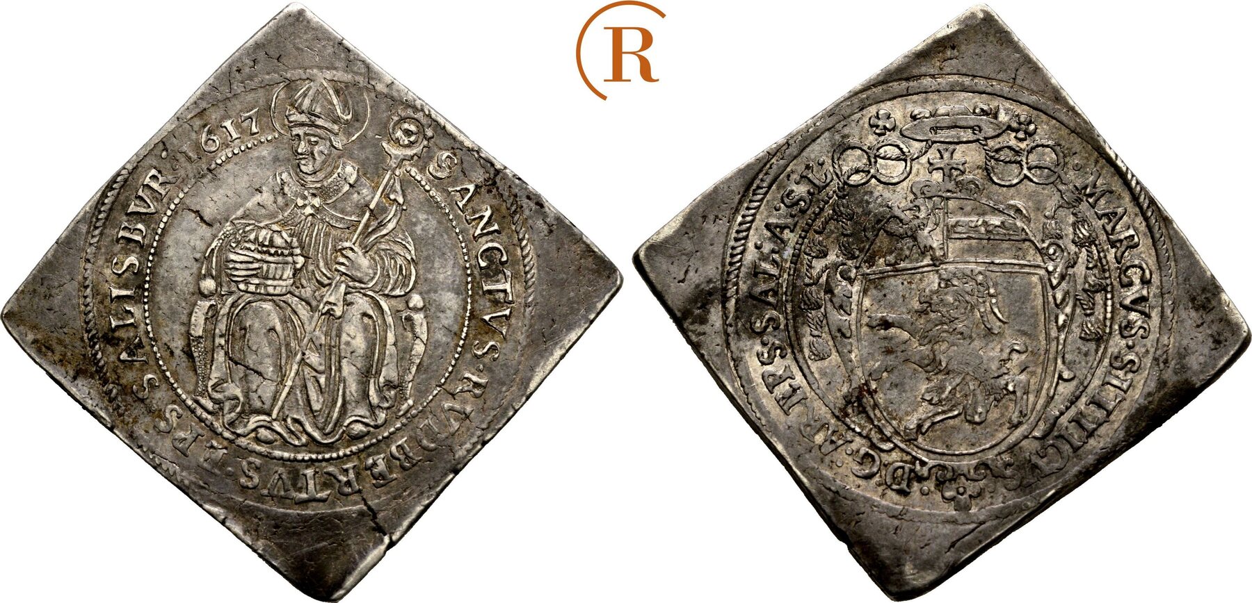 SALZBURG, ERZBISTUM Marcus Sitticus von Hohenems 1/2 Talerklippe 1617 ...