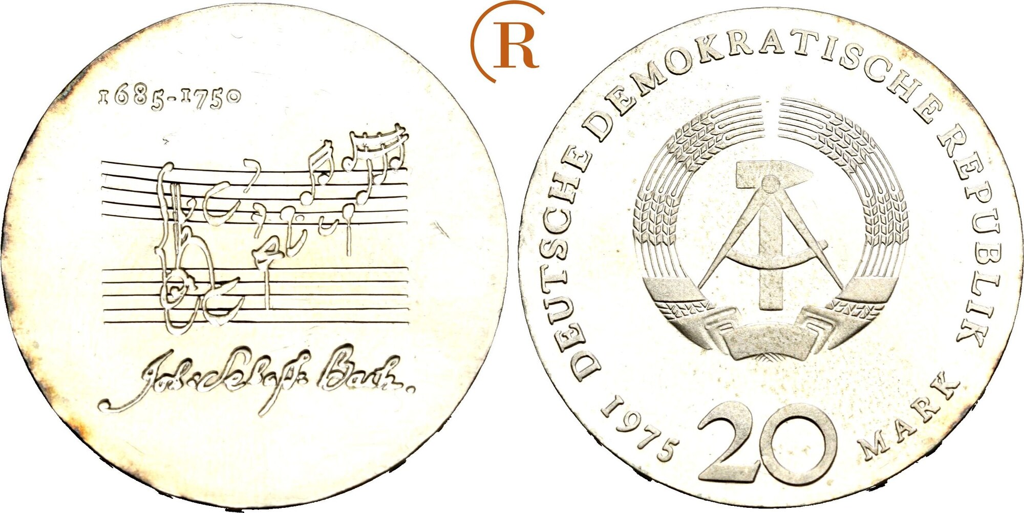 DEUTSCHE DEMOKRATISCHE REPUBLIK (DDR) Gedenkmünzen Probe- 20 Mark 1975 ...