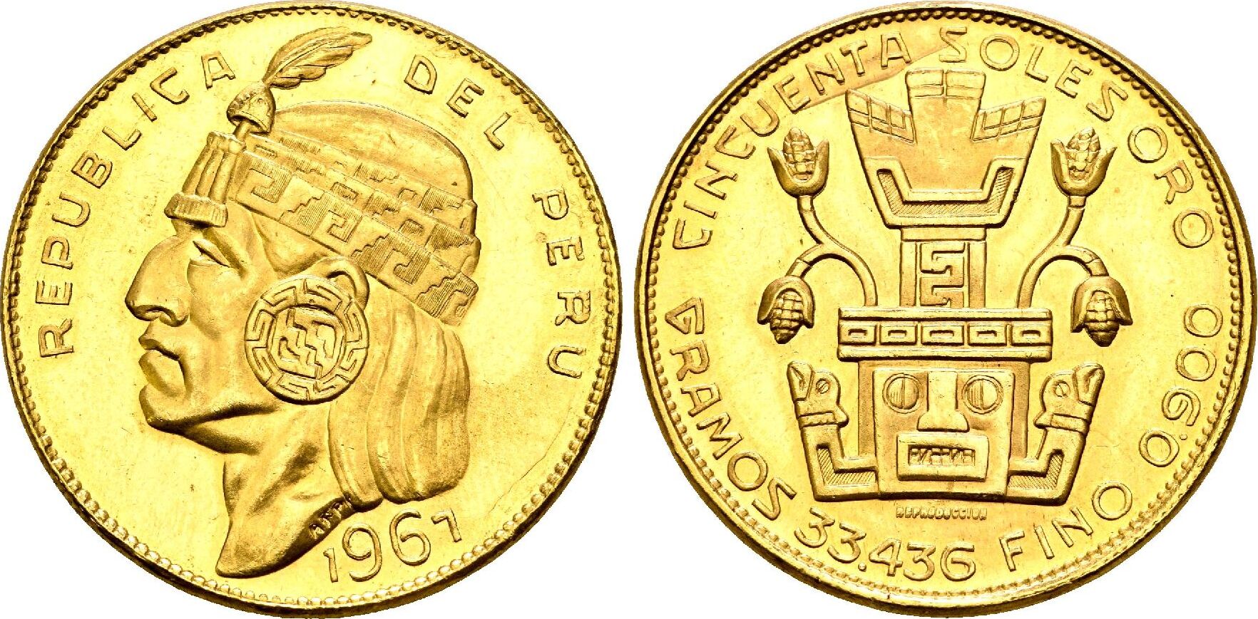 PERU REPUBLIK Seit 1822 50 Soles 1967, Lima Gold. CH UNC | MA-Shops