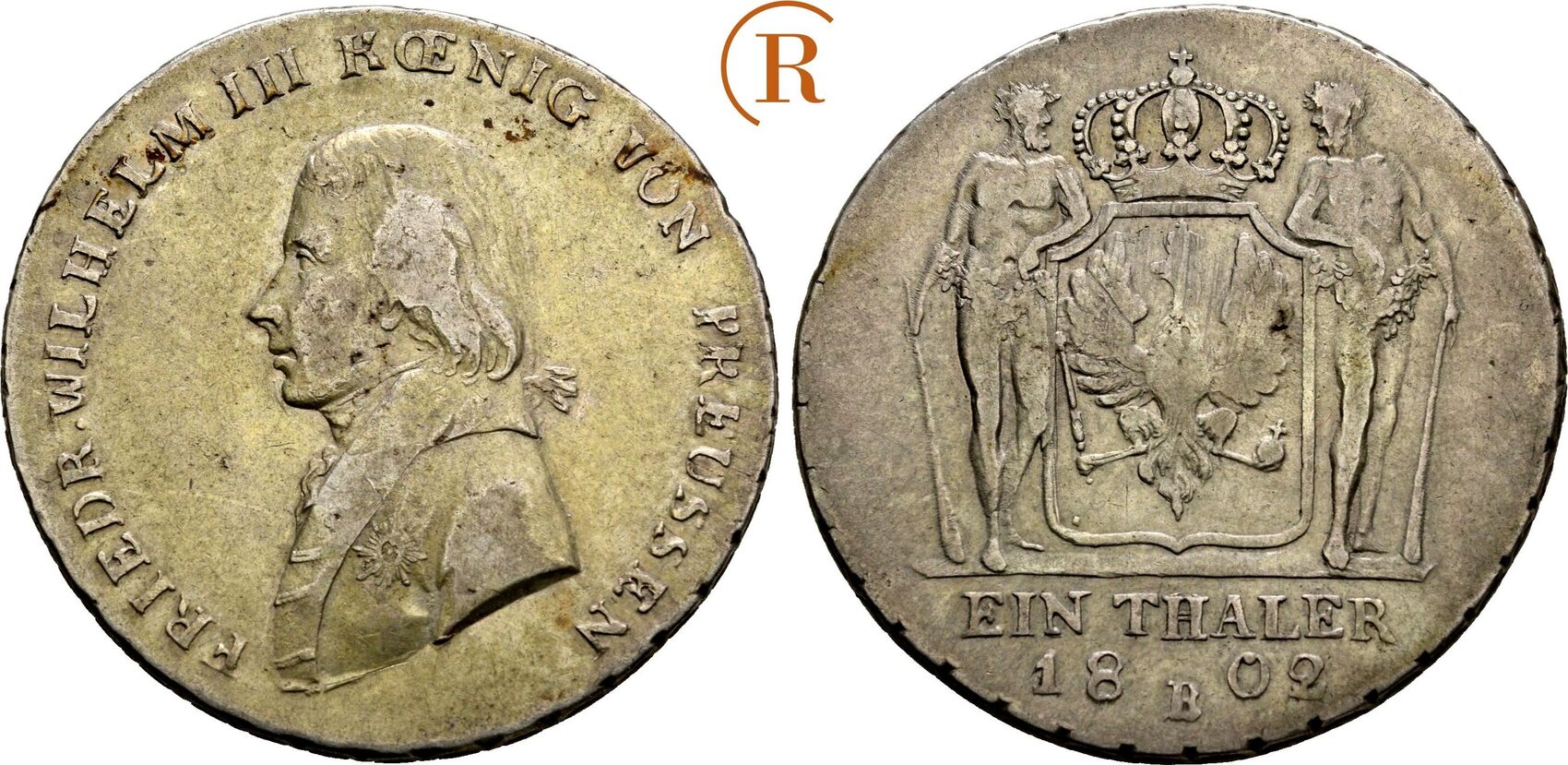 PREUSSEN KÖNIGREICH Taler 1802 B, Breslau Friedrich Wilhelm III., 1797 ...