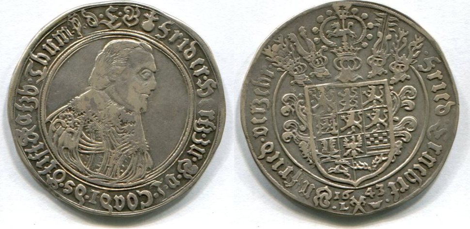 Braunschweig-Lüneburg-Celle, Taler, 1643LW, Friedrich von Celle 1636-1648, VF | MA-Shops