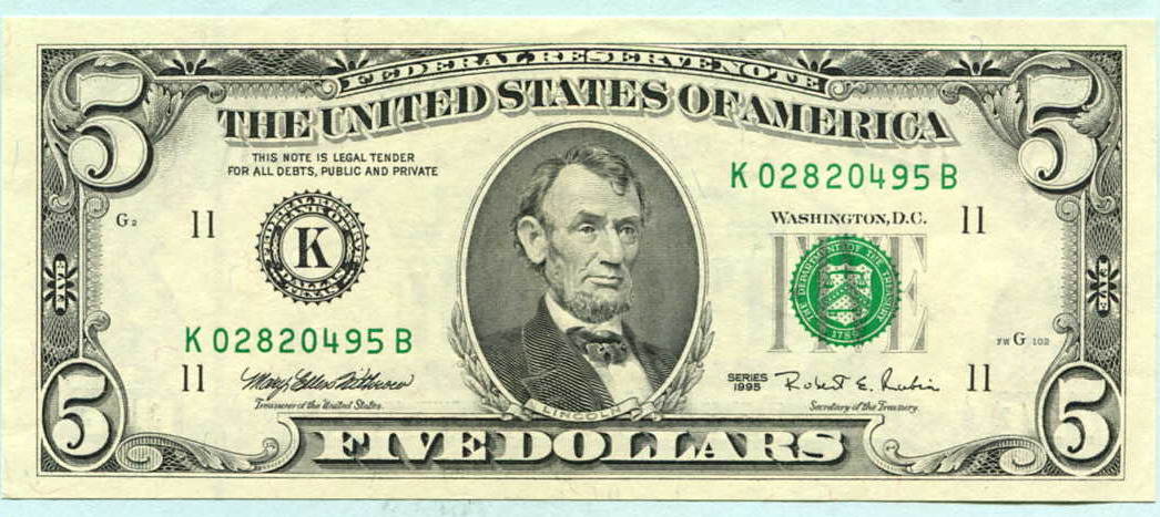 USA, 5 Dollars 1995 I | MA-Shops