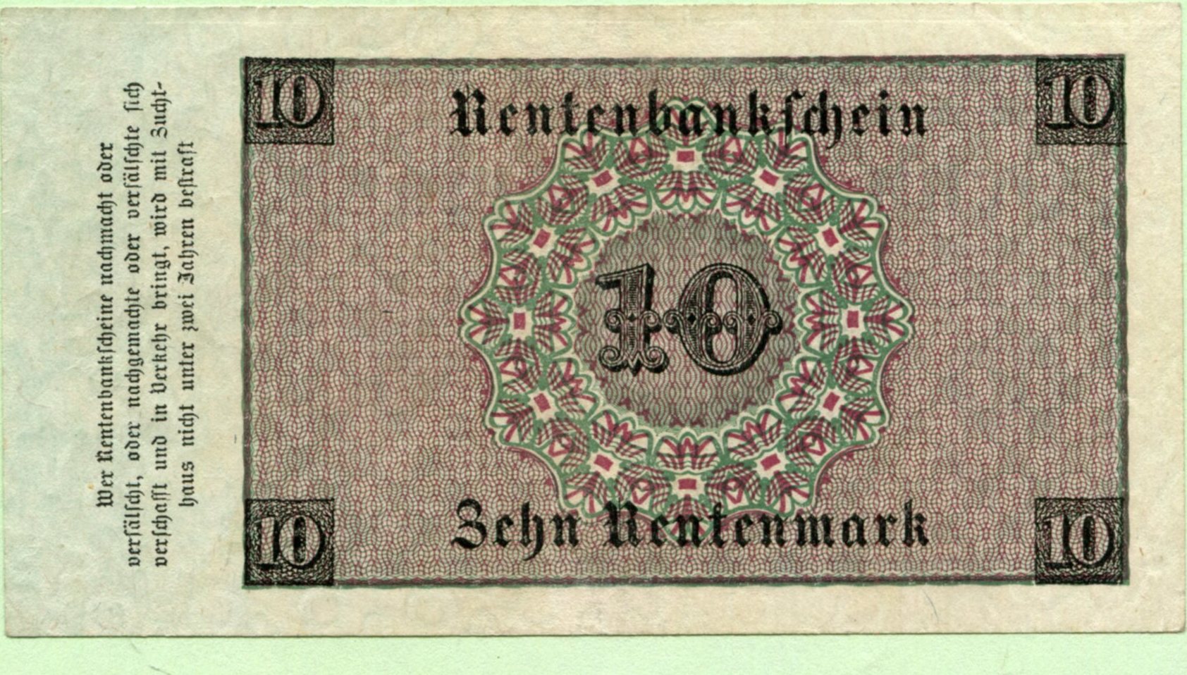 Deutsches Reich, 10 Rentenmark 1923 Weimarer Republik, EF+ | MA-Shops