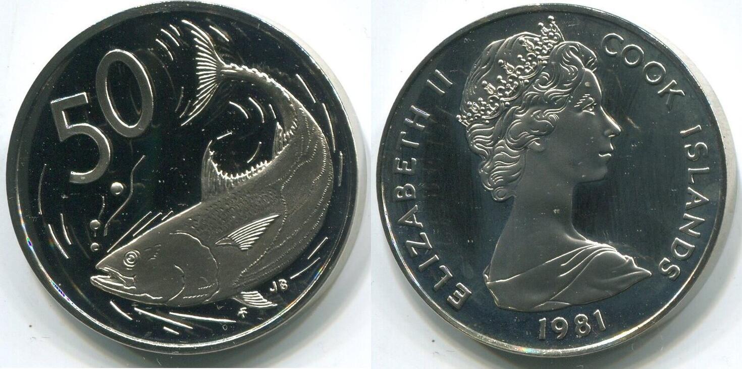 Cook Islands 50 Cents 1981 ~ Randschrift: THE ROYAL WEDDING JULY 29 ...