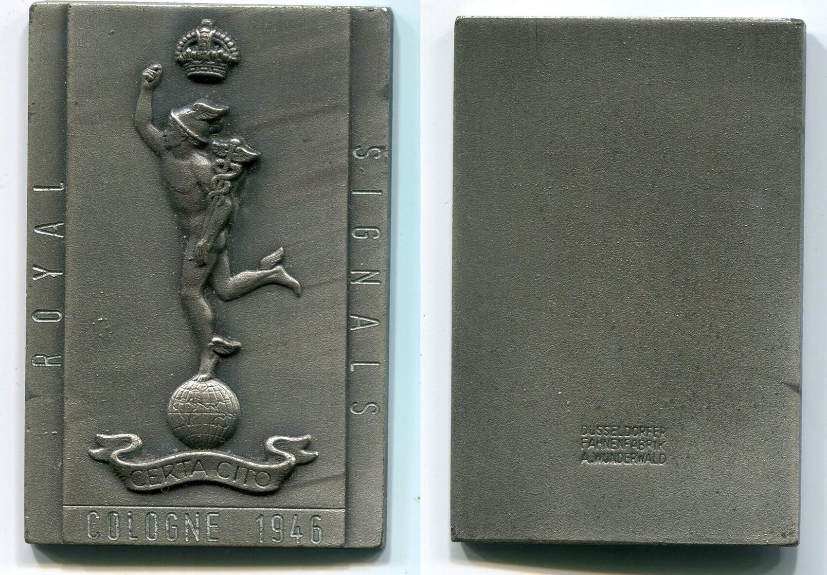 Großbritannien / BRD einseitige Plakette 1946 ~ Royal Signals Cologne ...