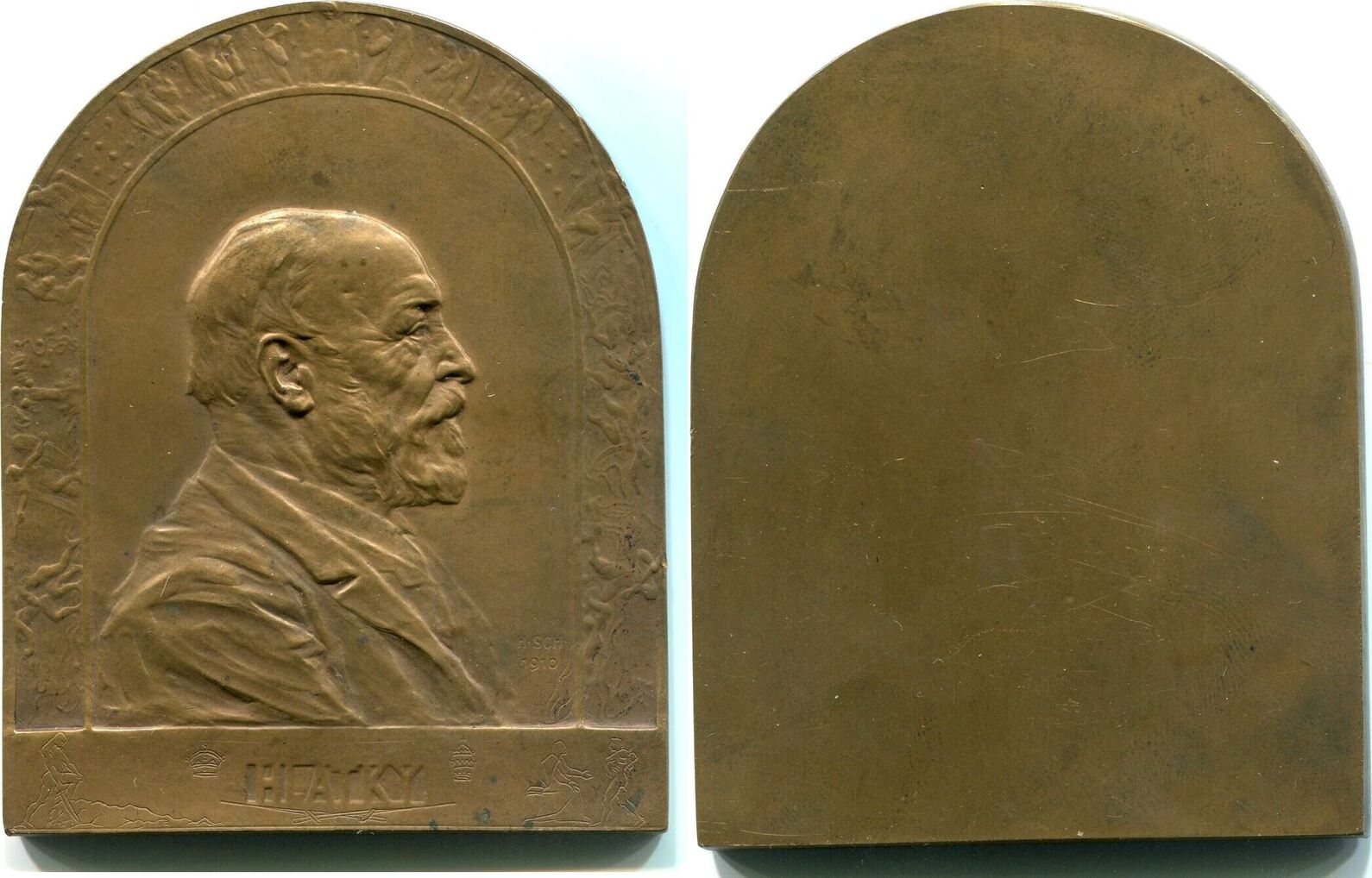 Österreich Bronze Plakette 1910 ~ Hlatky - Eisenbahningeneur ~ EF | MA ...