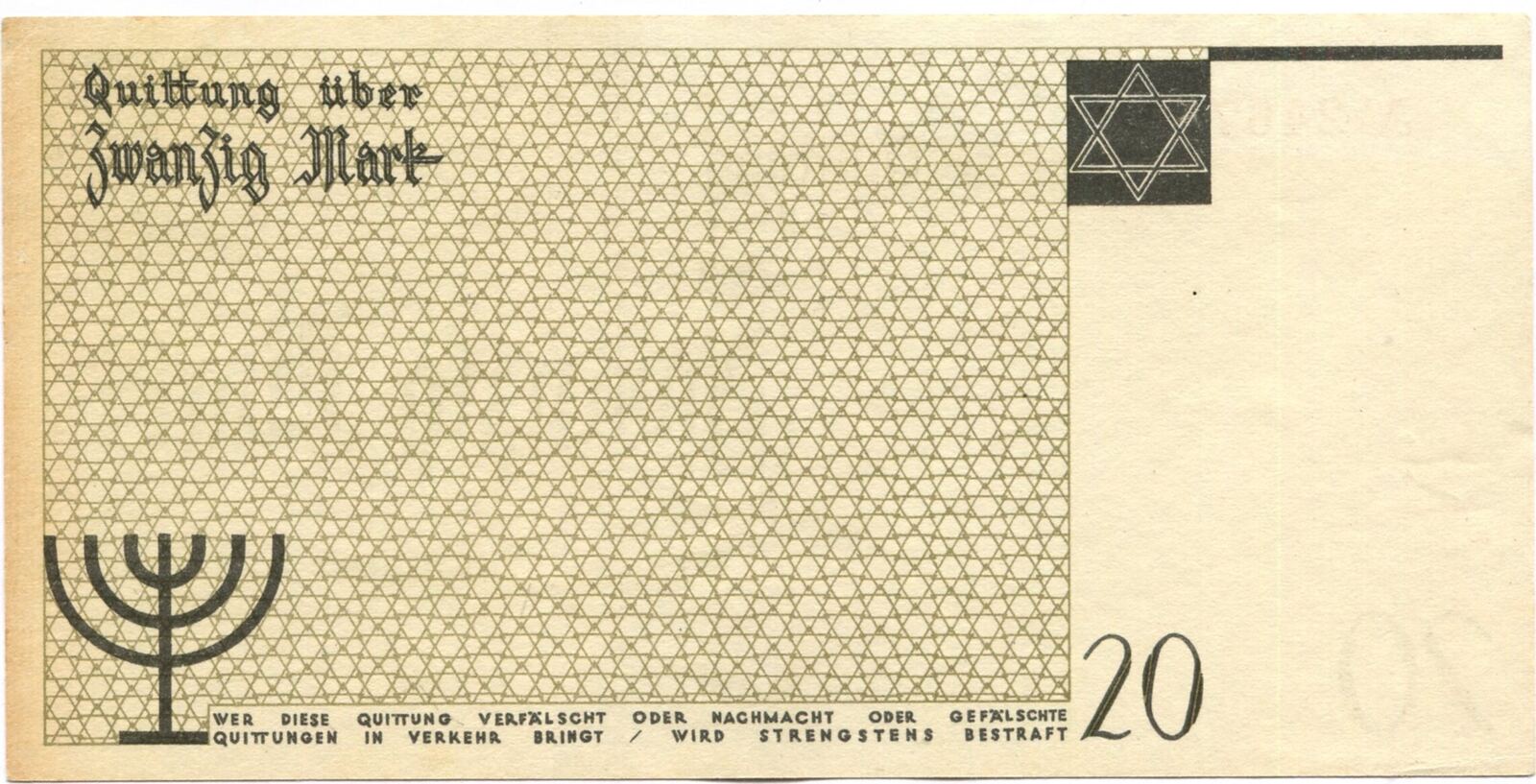 Litzmannstadt, 20 Mark 1940 Der älteste der Juden, UNC | MA-Shops