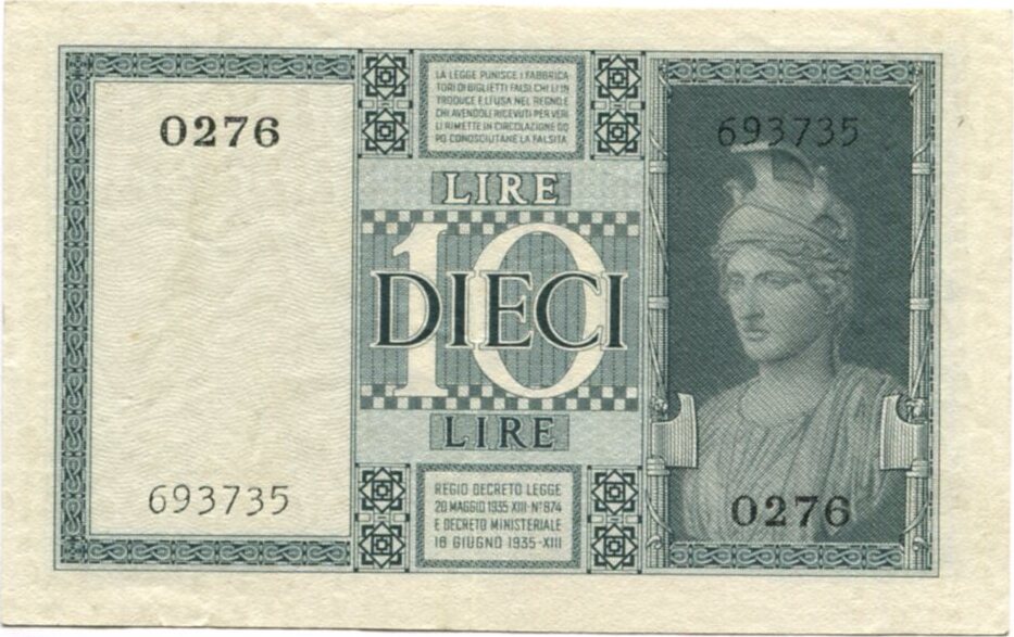 Italien, 10 Lire 1935 EF+ | MA-Shops