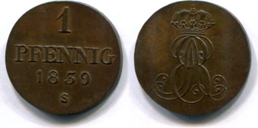 Hannover, 1 Pfennig 1839s Ernst August 1837-1851, EF | MA-Shops