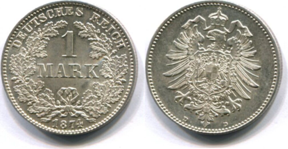 Deutschland, 1 Mark 1874D UNC- | MA-Shops