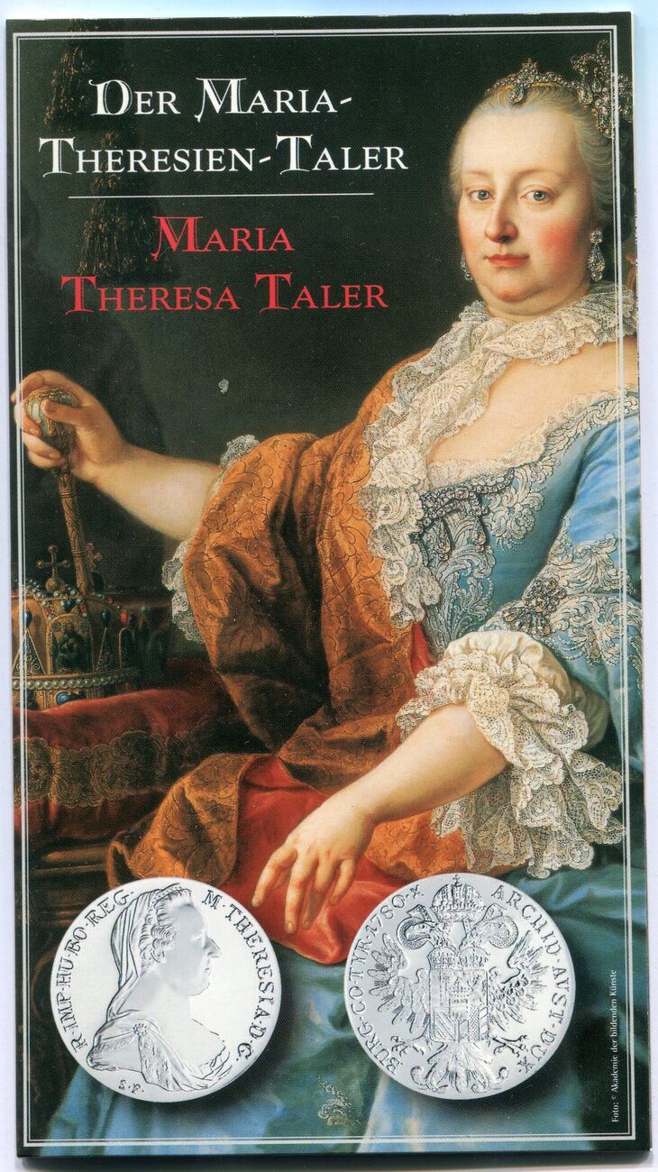 1 Taler (1780) ~ Maria Theresia im Folder der Münze Österreich ~ BU ...