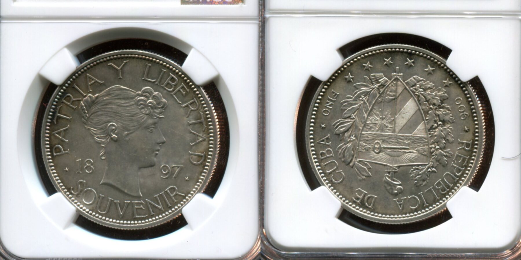 Kuba, 1897 Souvenier Peso, MS 63 | MA-Shops