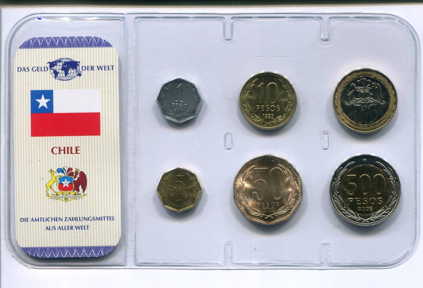 Chile KMS 1992-2008 ~ 1 Peso bis 500 Pesos ~ unc | MA-Shops