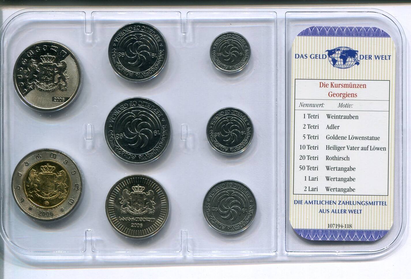 Georgien KMS 1993-2006 ~ 1 Tetri bis 2 Lari ~ unc | MA-Shops