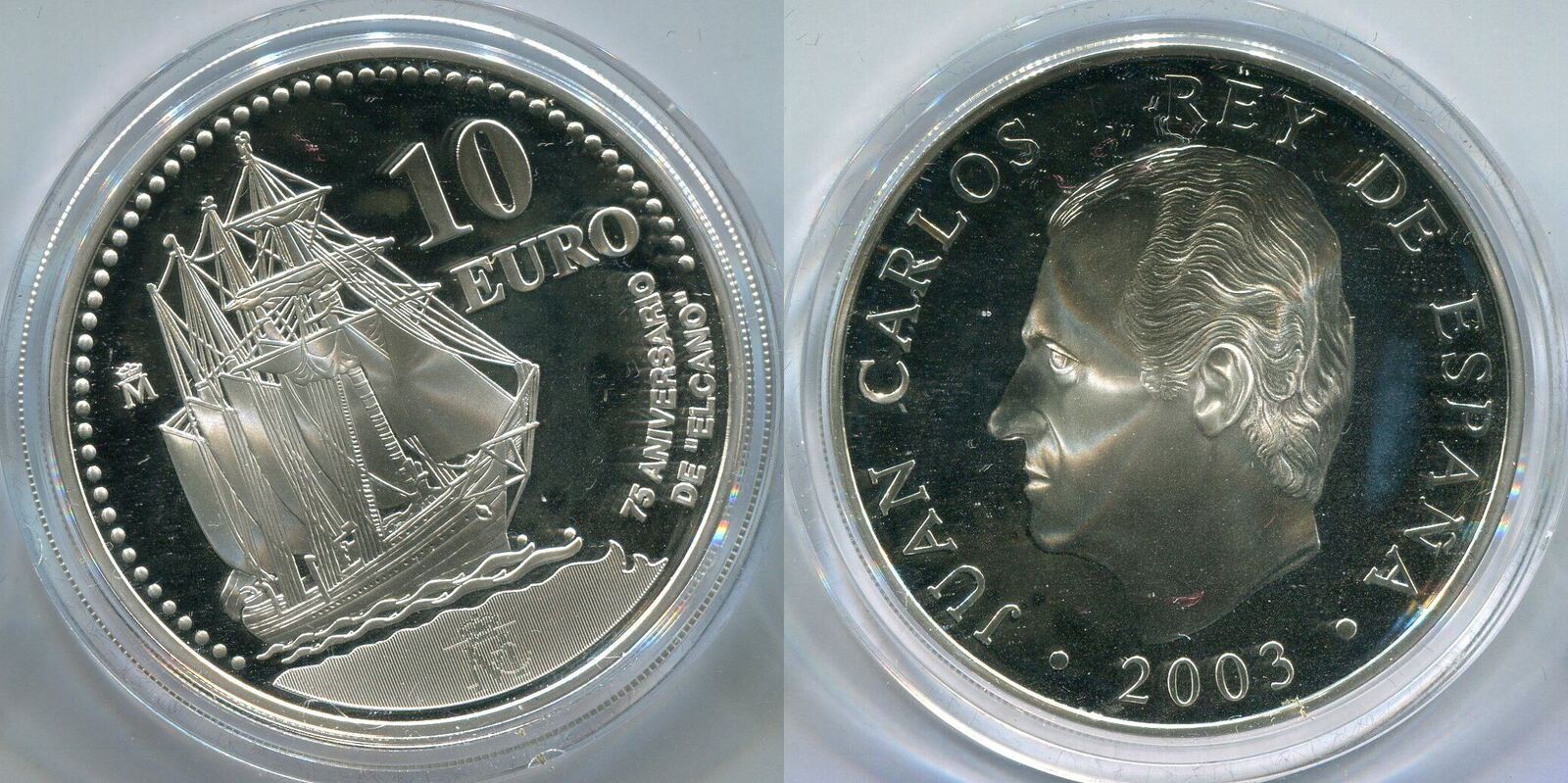 Spanien 10 Euro 2003 ~ Seefahrt / Segelschiff - Elcano ~ Proof | MA-Shops