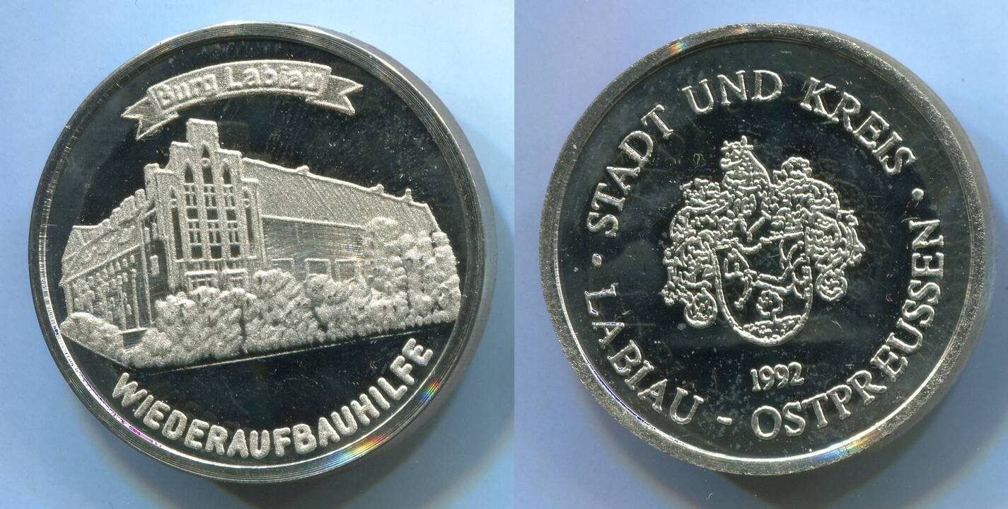 Ostpreussen Medaille 1992 ~ Wiederaufbauhilfe Burg Labiau ~ Proof | MA ...