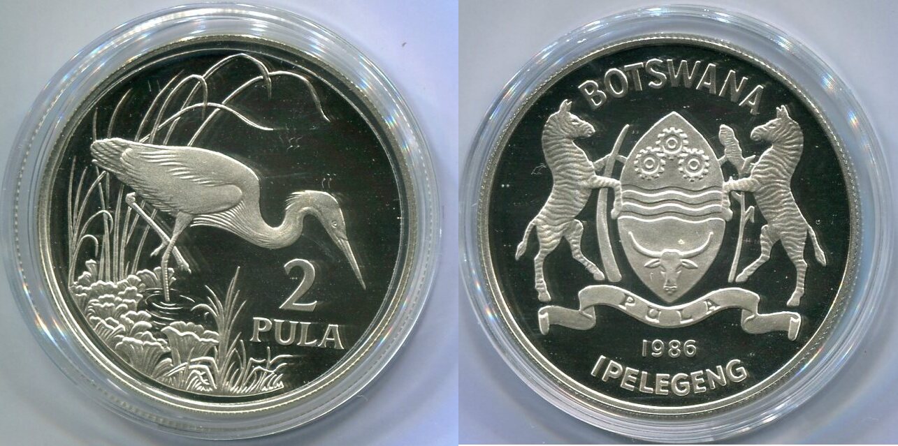 Botswana 2 Pula 1986 ~ WWF ~ Proof | MA-Shops
