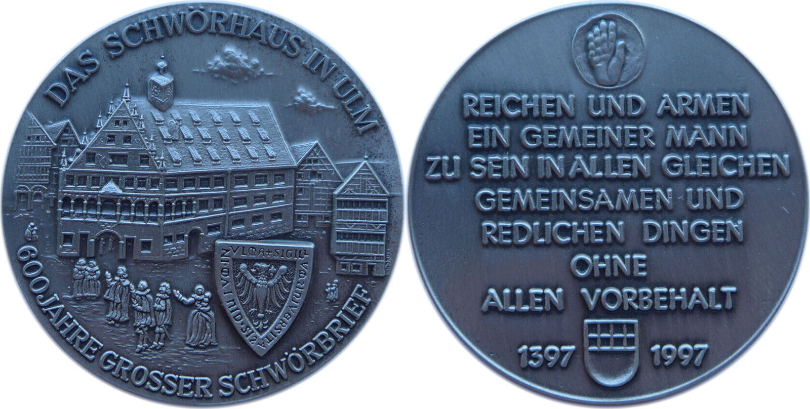 Deutschland 1997 Jubiläums-Medaille - 600 Jahre Grosser Schwörbrief ...