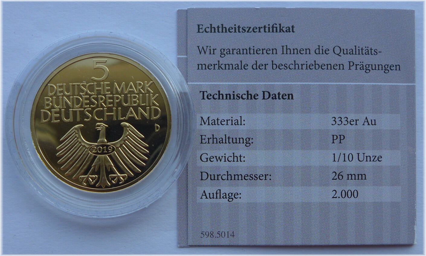 Deutschland 5 DM-Gedenkmünze 2019 Germanisches Museum Nachprägung - 1/ ...