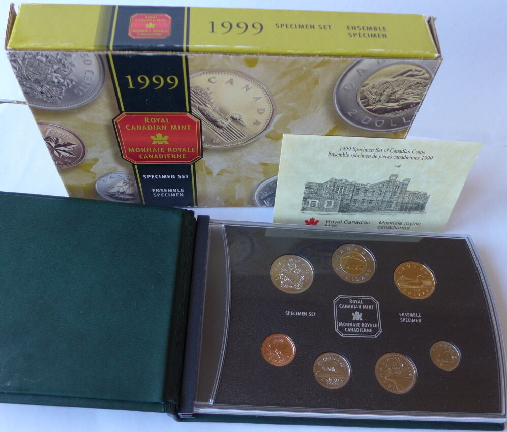 Kanada 1999 Royal Canadian Mint - Specimen Set Eisbär - mit Zertifikat ...