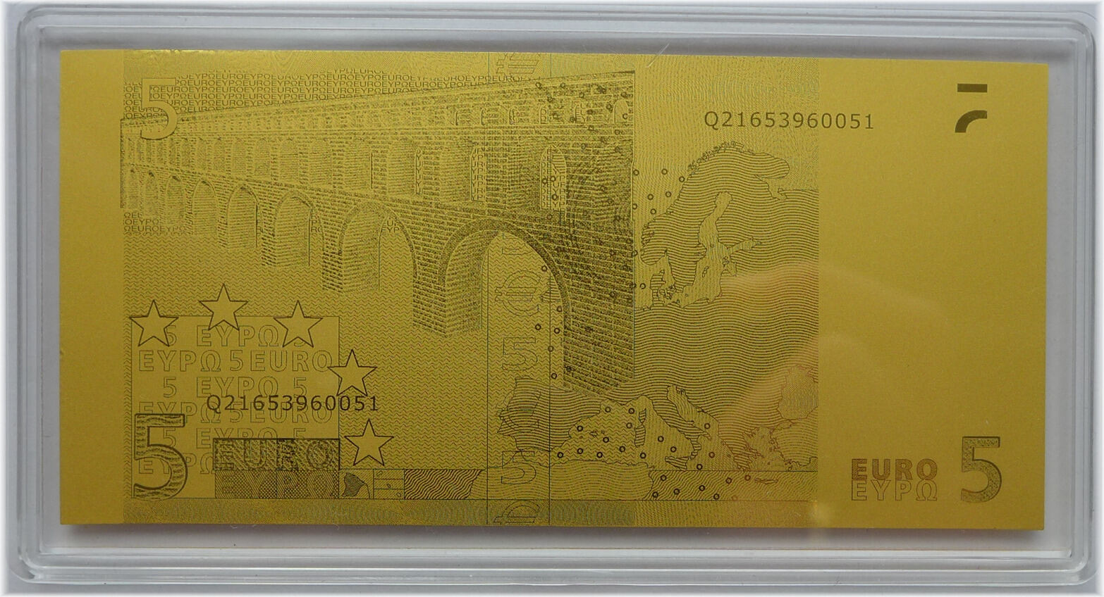 Europäische Union Goldnote 5 Euro Banknote - Antikes Tor - 0,5 g Gold ...