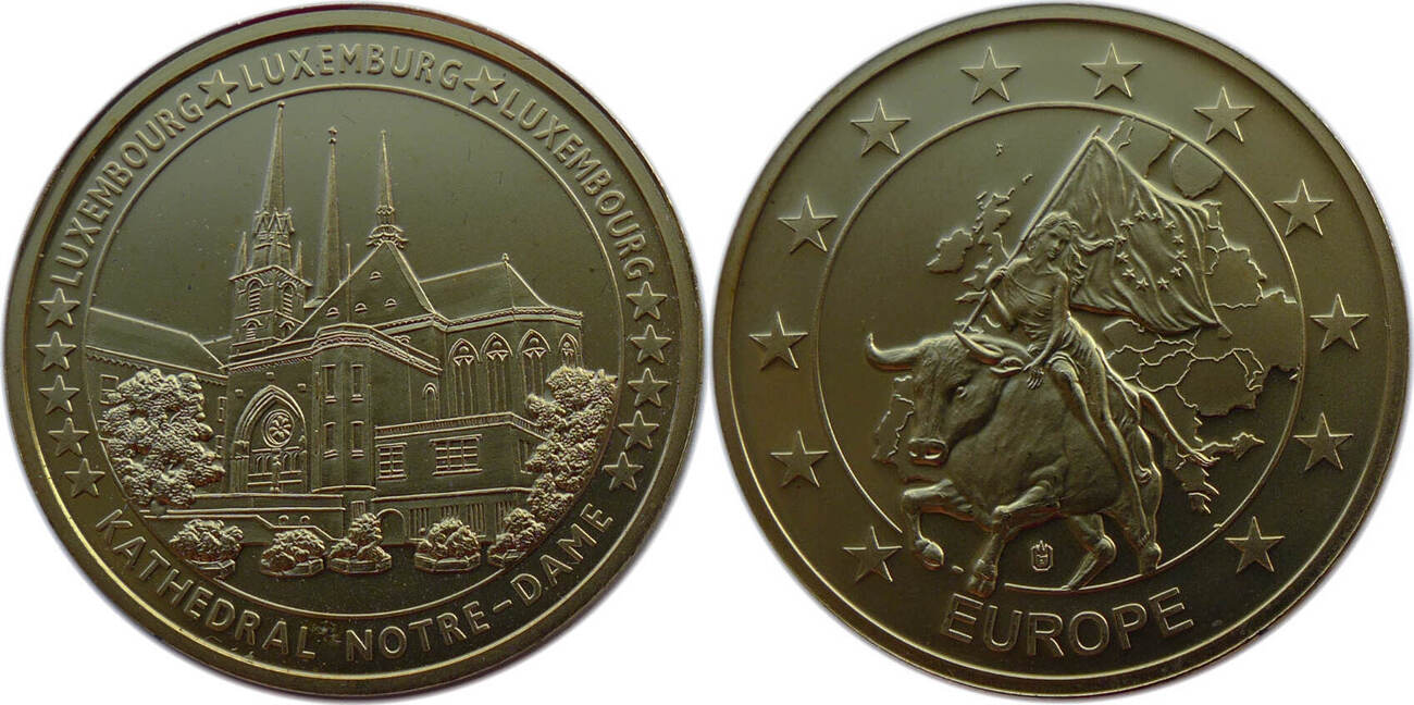Europa Medaille Luxemburg - Kathedrale unserer lieben Frau - Notre Dame ...