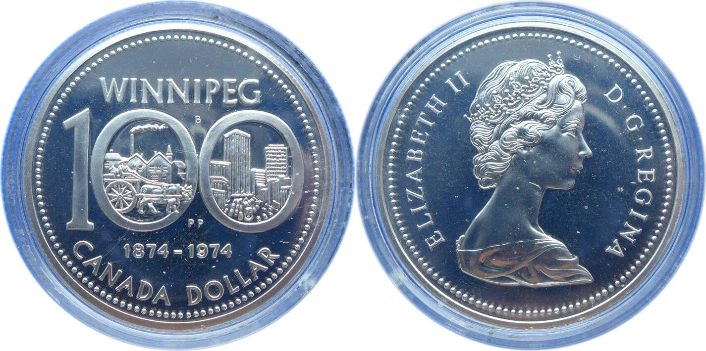 Kanada 1 Dollar 1974 100 Jahre Stadt Winnipeg EF | MA-Shops