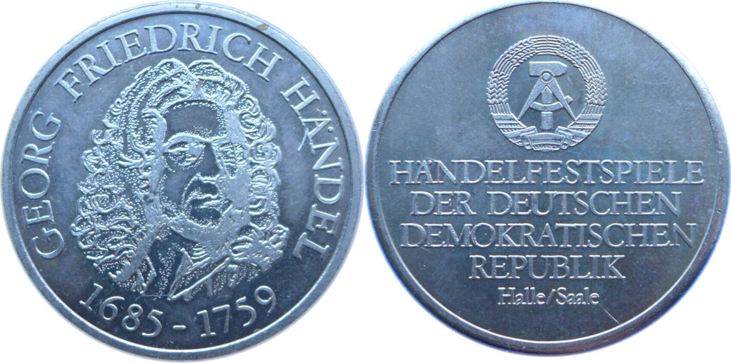 DDR Medaille Georg Friedrich Händel 1685-1759 EF fleckig angelaufen, kl ...