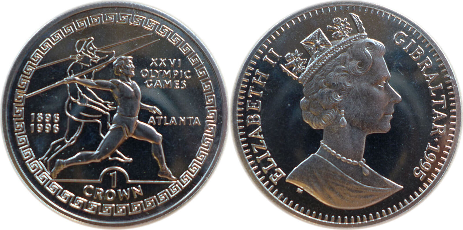 Gibraltar 1 Crown 1995 Olympische Spiele 1996 in Atlanta - Speerwerfer ...