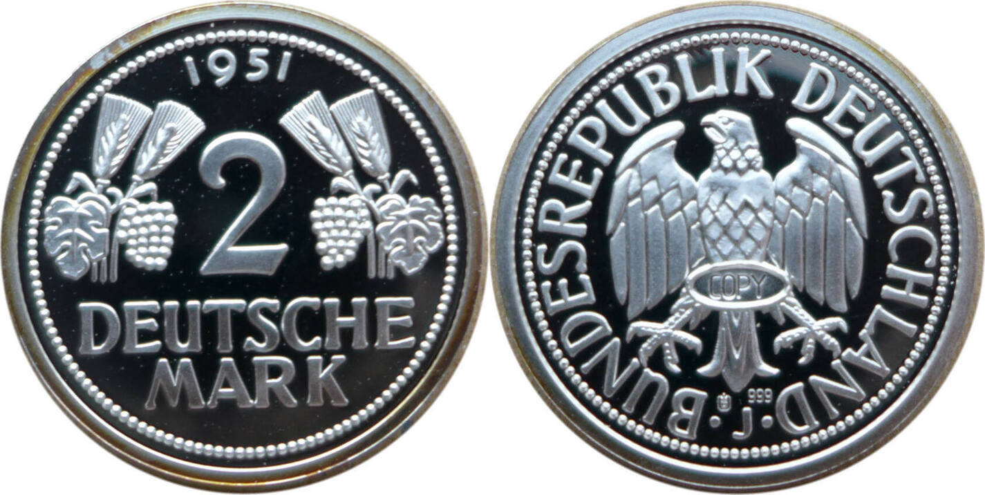 Deutschland Nachprägung 2 DM 1951 2011 Replik Das Deutsche Geld in ...