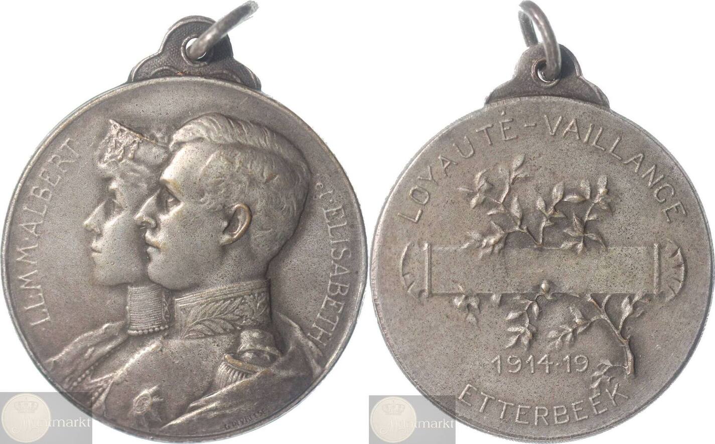 België Historiepenning 1919 Brussel - Etterbeek: Draagpenning Eerste ...