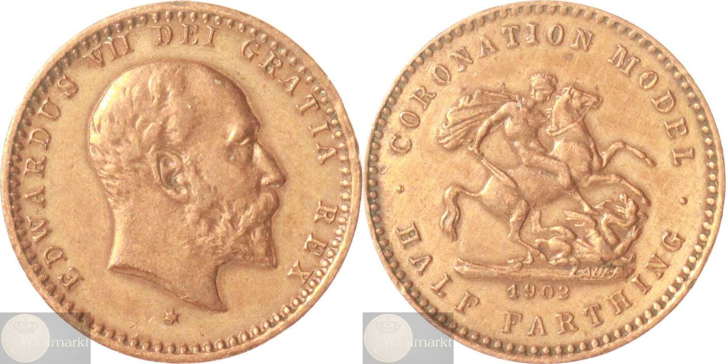 Great Britain 1902 Model Half Farthing - Coronation Edward VII by L. C ...