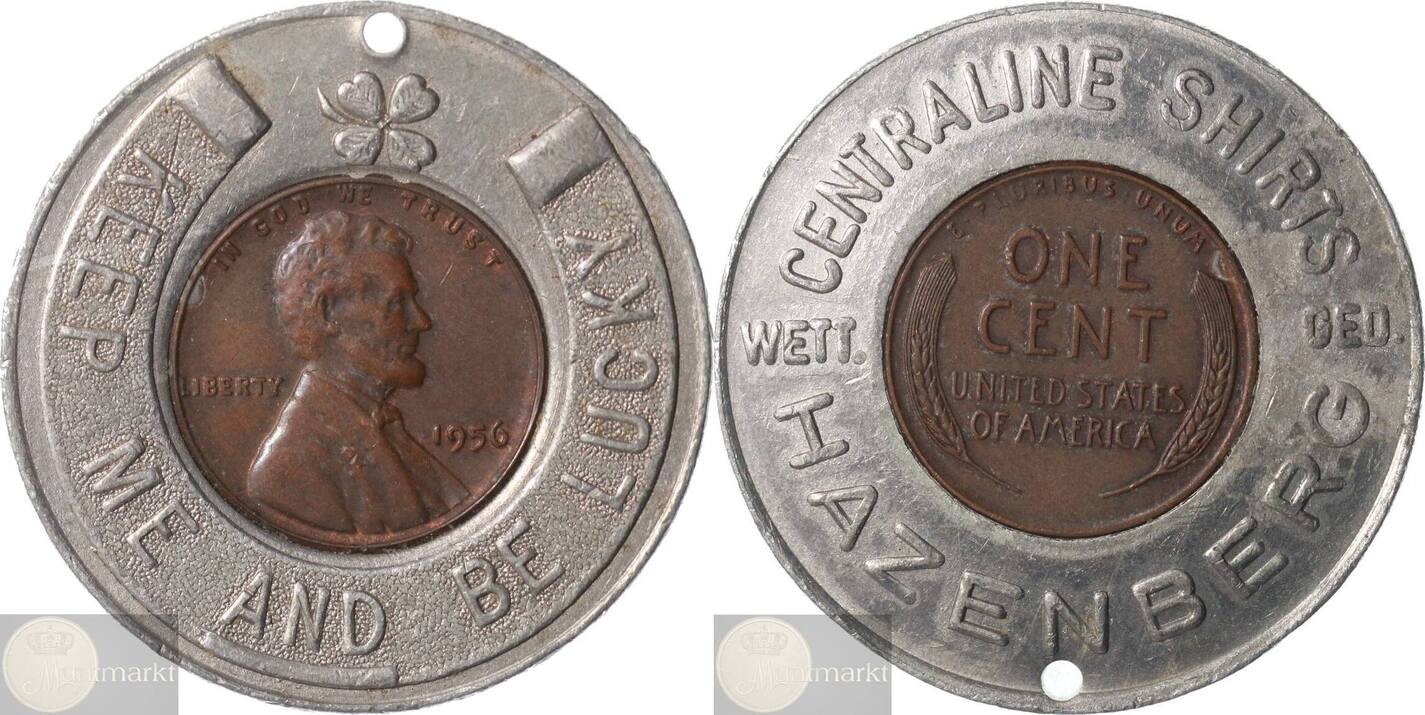 United States of America Historical Medal Encased Penny - Good Luck ...
