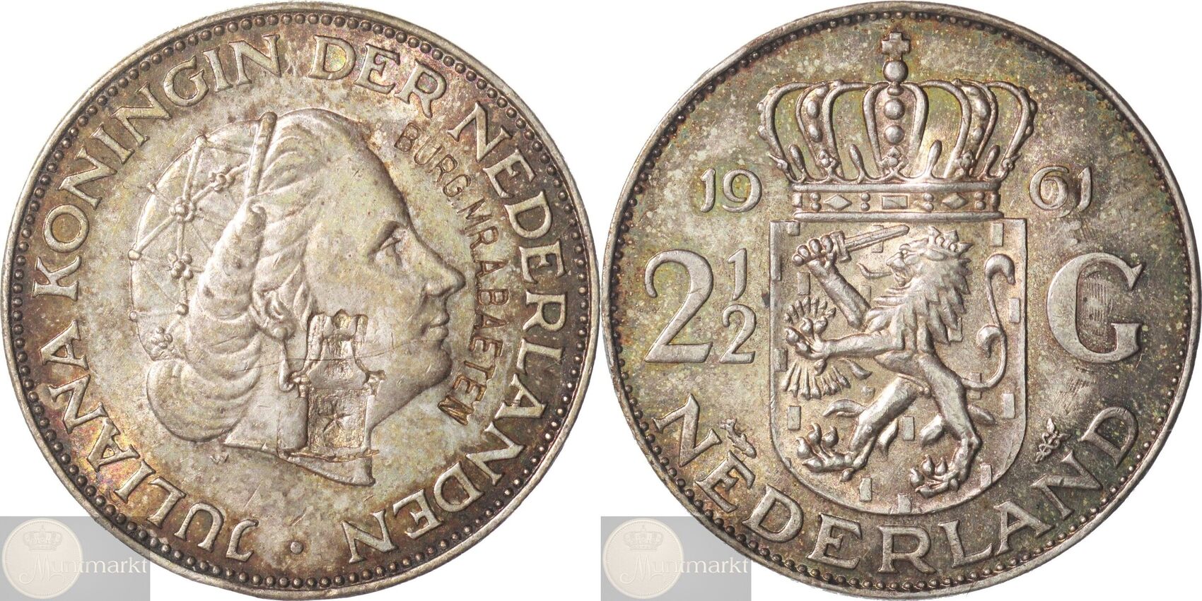 Koninkrijk der Nederlanden Historiepenning 1961 Maastricht: Zilveren Rijksdaalder - Klop ...