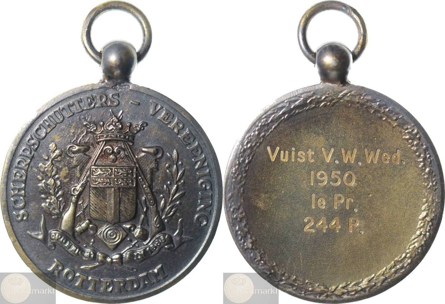 Koninkrijk der Nederlanden Historiepenning 1950 Rotterdam: Draagpenning ...
